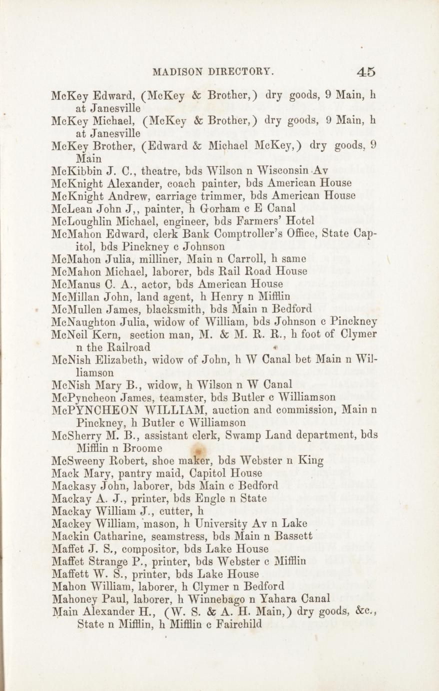 The Madison city directory, and business mirror, containing the names ...