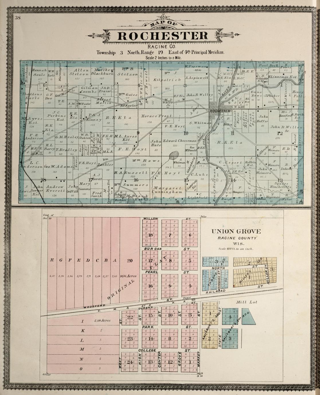 Illustrated atlas of Racine and Kenosha counties, Wisconsin - Full view ...