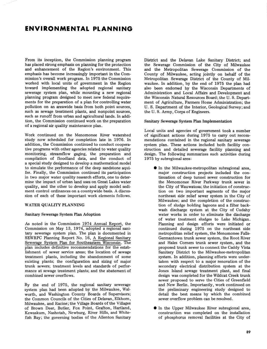 Annual report of the Southeastern Wisconsin Regional Planning ...