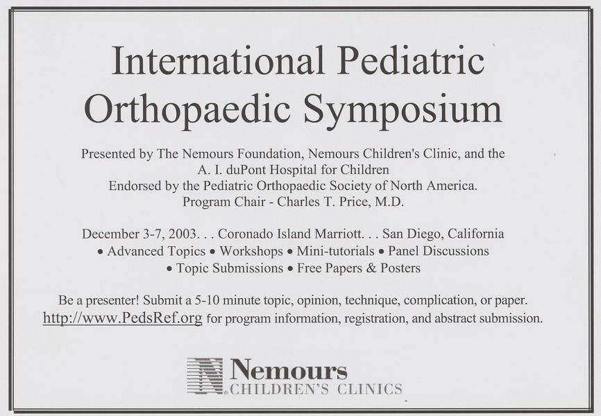‎International Pediatric Orthopaedic Symposium advertisement - UWDC ...