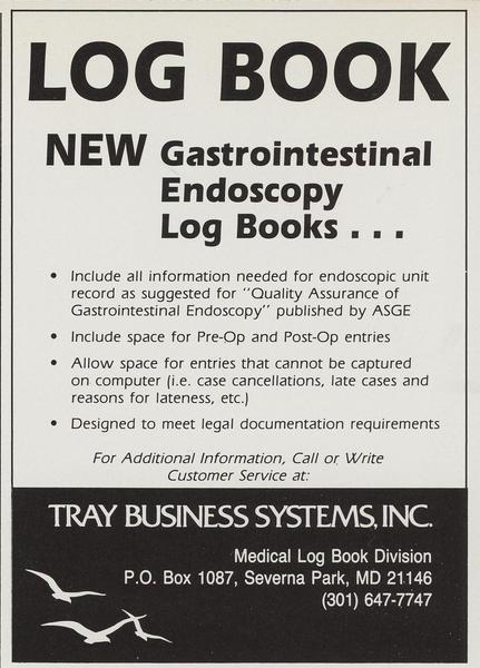 ‎New Gastrointestinal Endoscopy Log Books advertisement - UWDC - UW ...