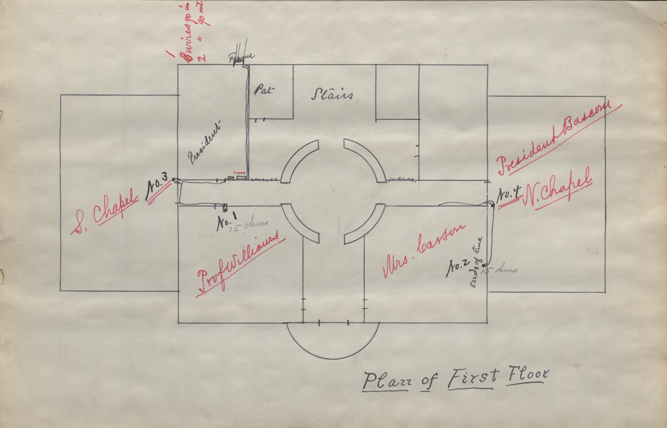‎Plan of first floor, Bascom Hall - UWDC - UW-Madison Libraries