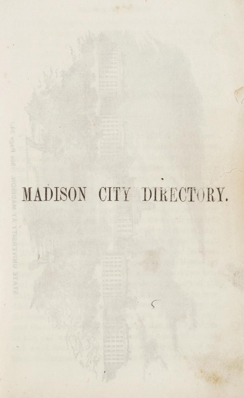 Madison city directory. A city and business directory for 1866 ...