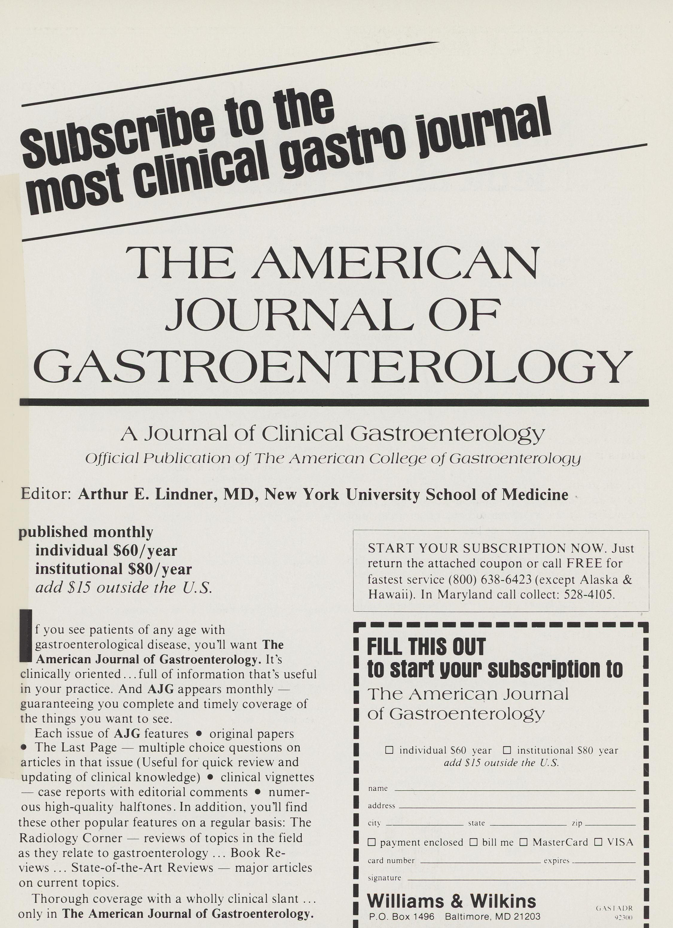 ‎The American Journal of Gastroenterology advertisement - UWDC - UW ...