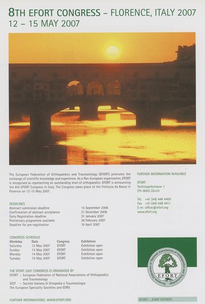 ‎8th EFORT Congress advertisement - UWDC - UW-Madison Libraries