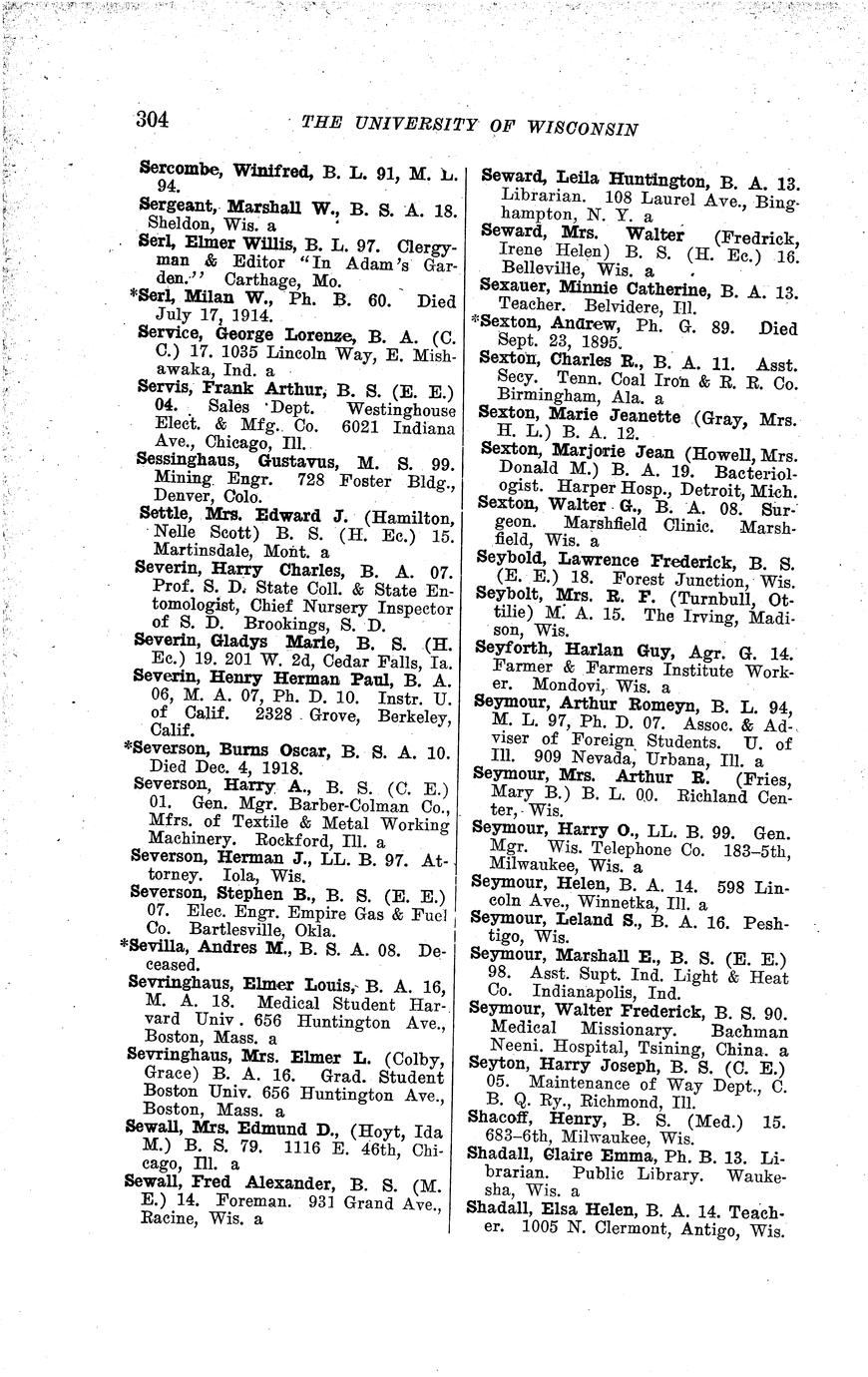 The University of Wisconsin alumni directory, 1849-1919 - Full view ...
