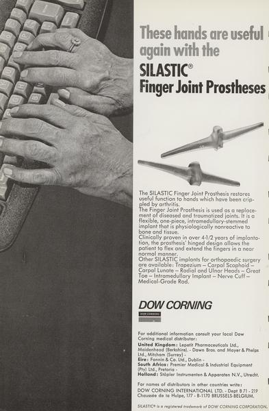 ‎Silastic Finger Joint Prosthesis advertisement - UWDC - UW-Madison ...