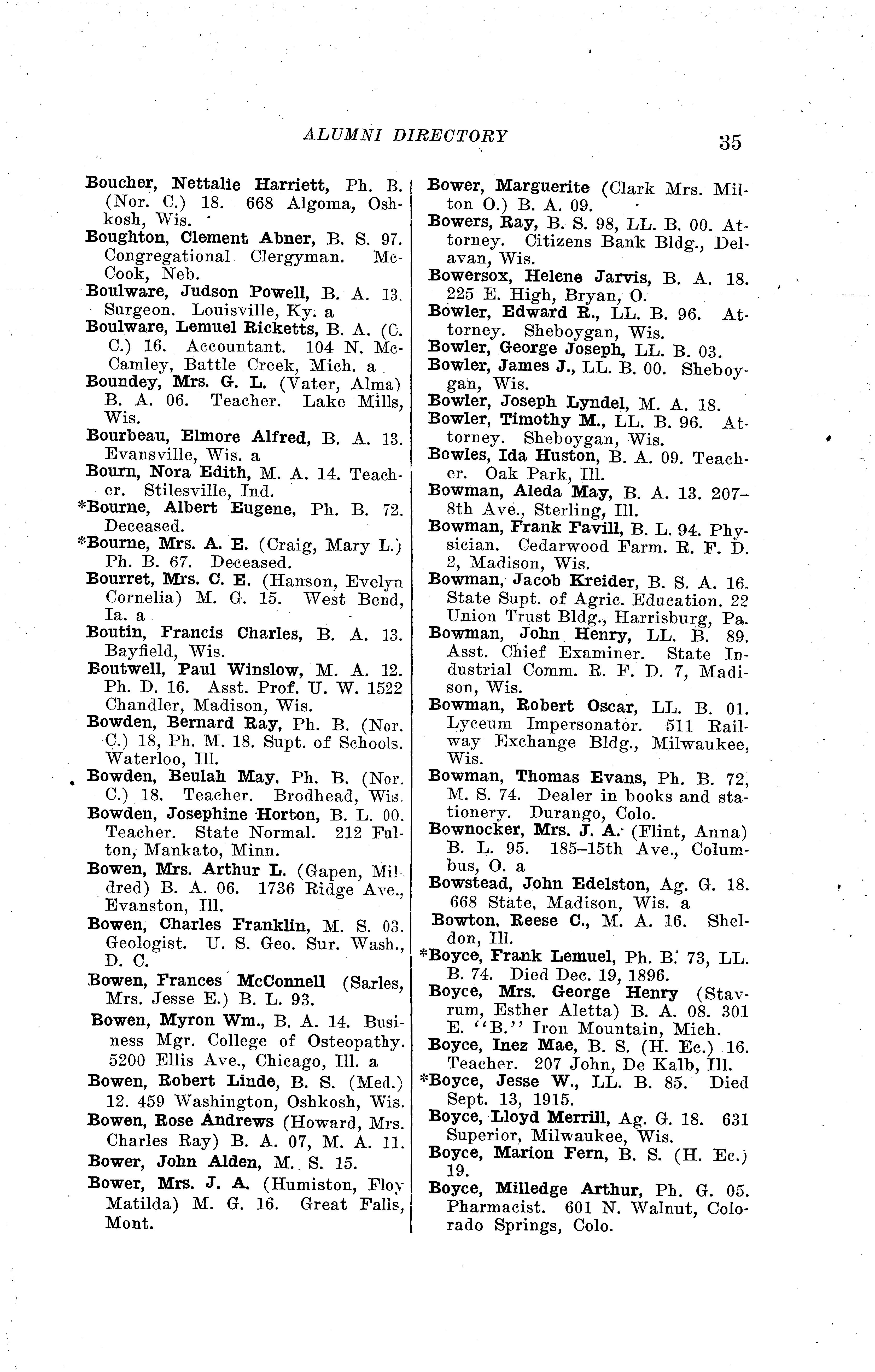 The University of Wisconsin alumni directory, 1849-1919 - Full view ...