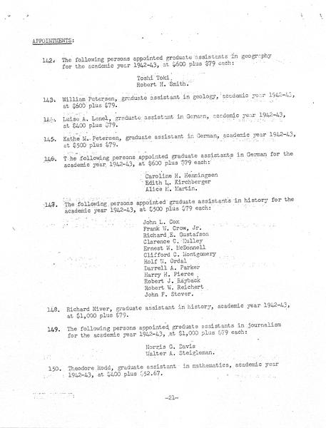Clarence Addison Dykstra (1937-1945) : Minutes of the University of ...