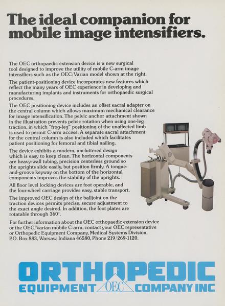 ‎Orthopedic Equipment Company advertisement - UWDC - UW-Madison Libraries