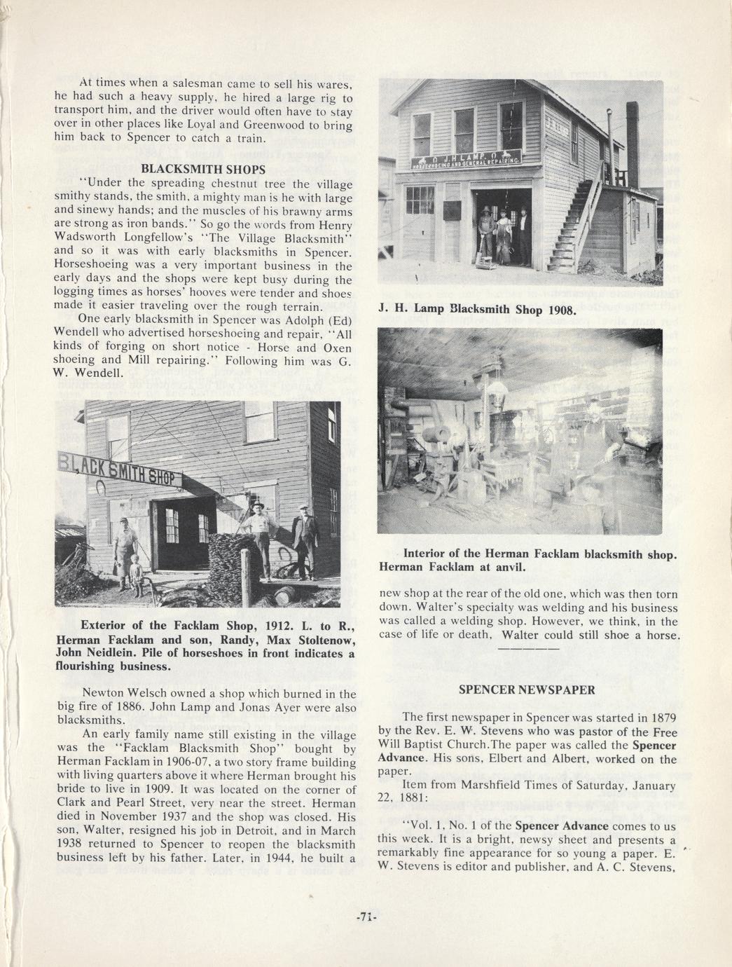 Spencer, Wisconsin, 1874-1974 - Full view - UWDC - UW-Madison Libraries