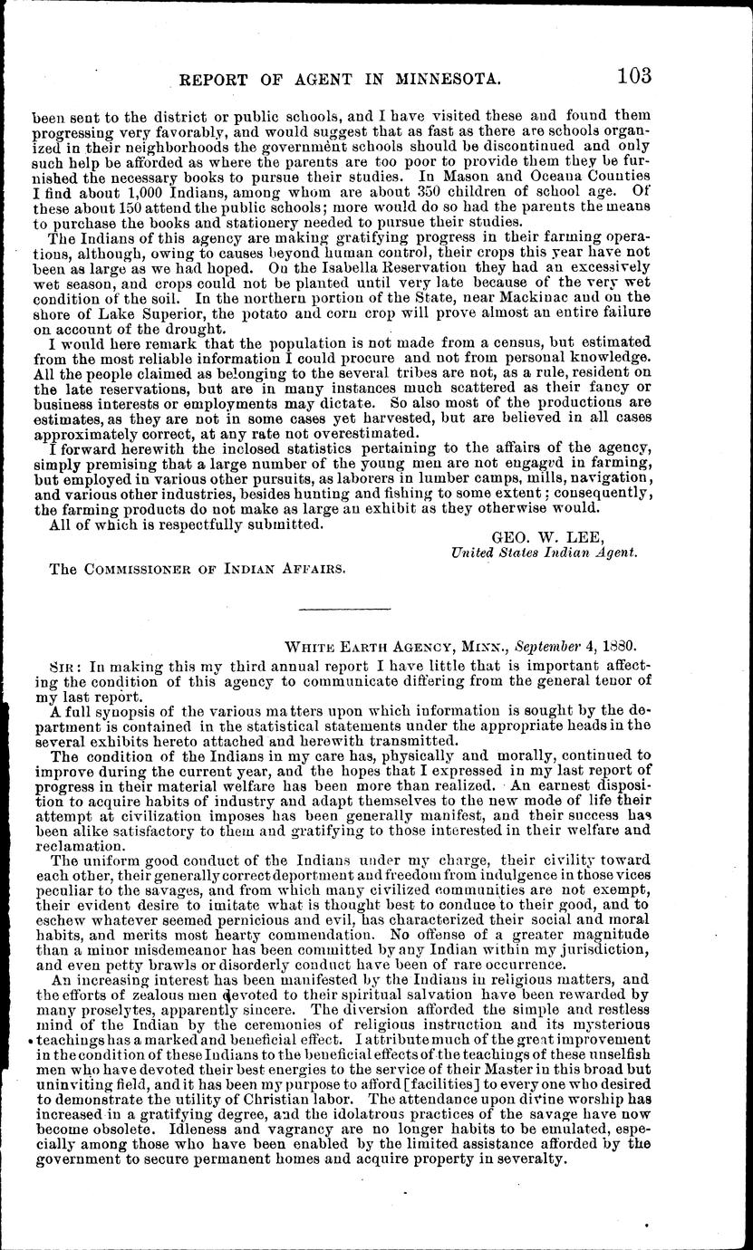 Annual report of the Commissioner of Indian Affairs, for the year 1880 ...