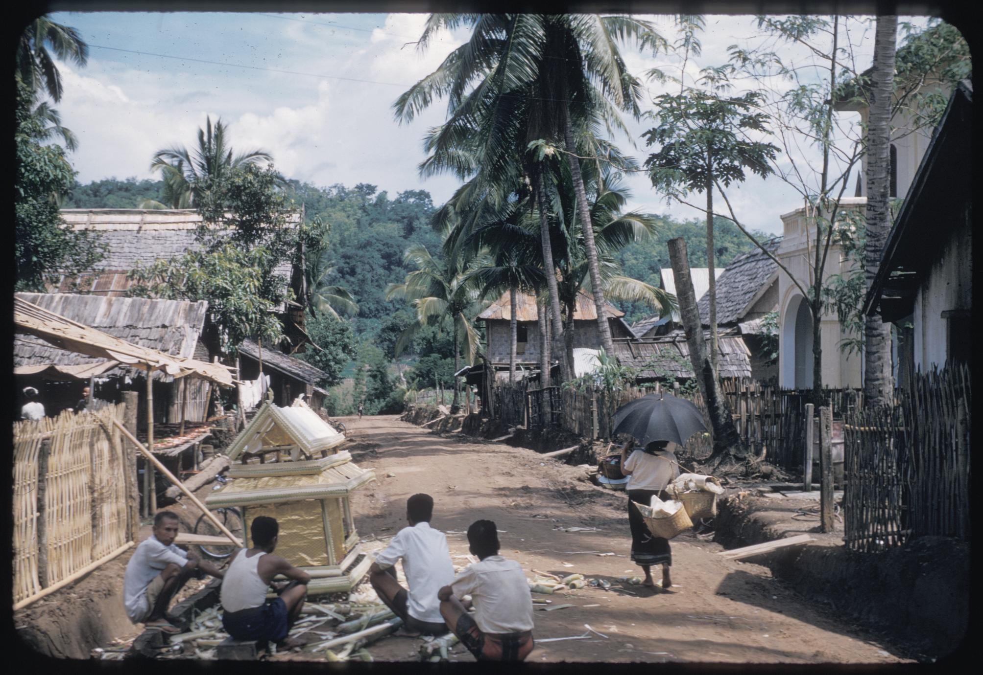 ‎Funeral : men building bamboo palanquin - UWDC - UW-Madison Libraries