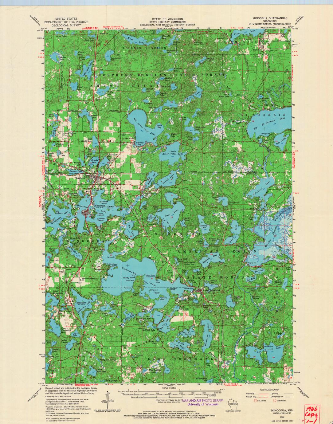 ‎Minocqua quadrangle - UWDC - UW-Madison Libraries