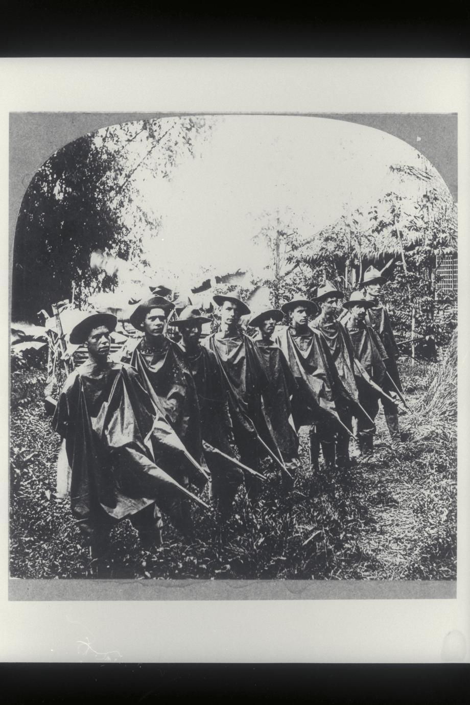‎A scouting party of U.S. soldiers during the rainy season, 1910-1920 ...