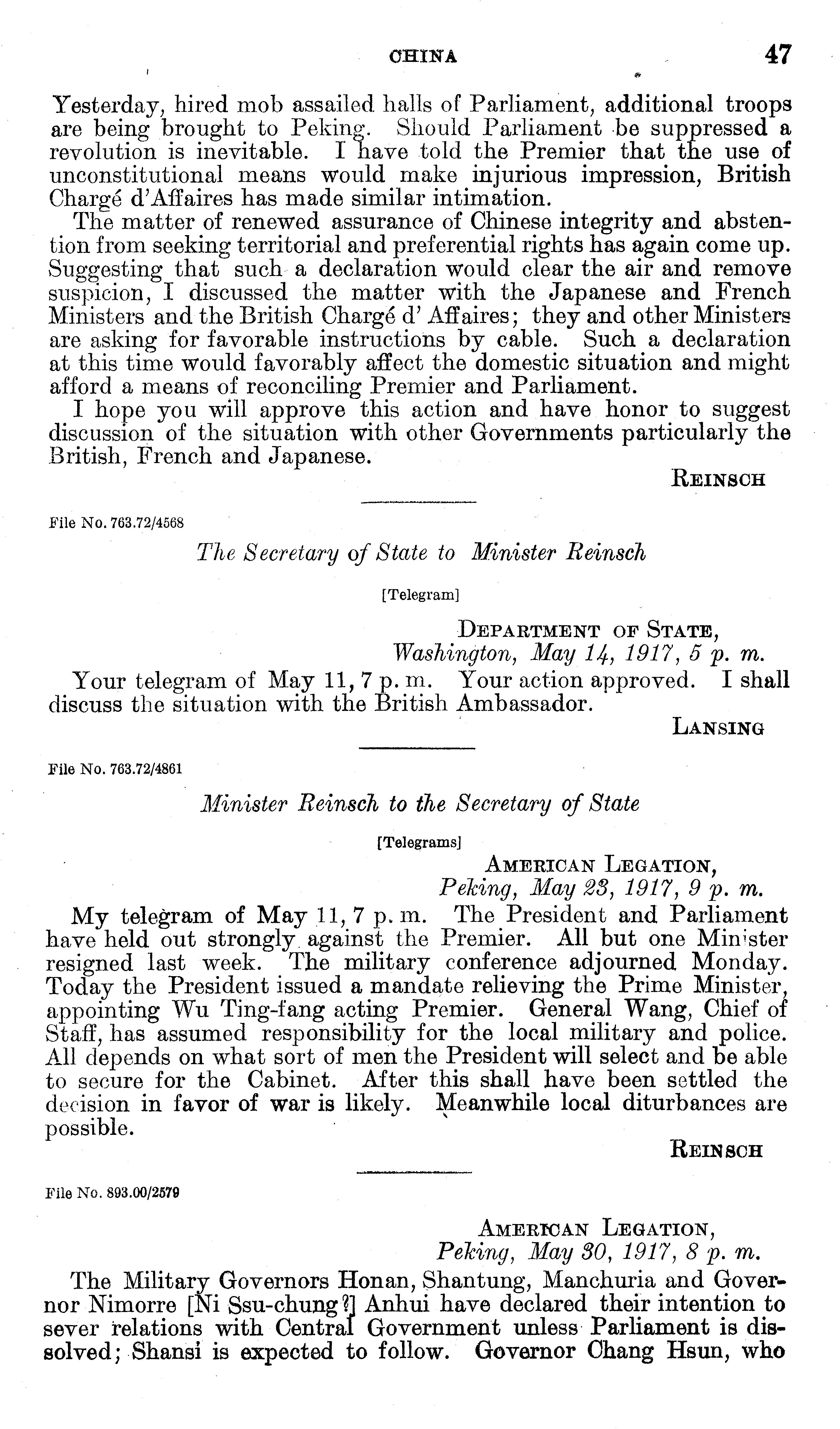 Papers relating to the foreign relations of the United States with the ...