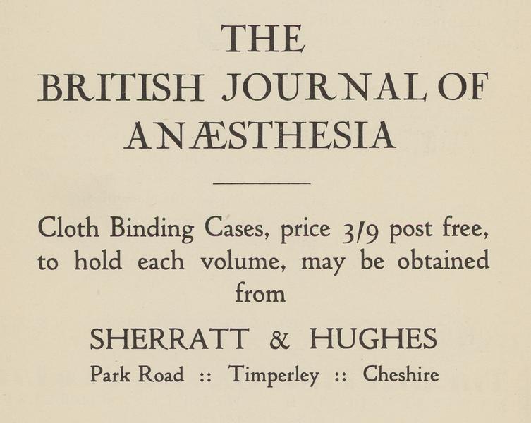 ‎The British Journal of Anaesthesia advertisement - UWDC - UW-Madison ...