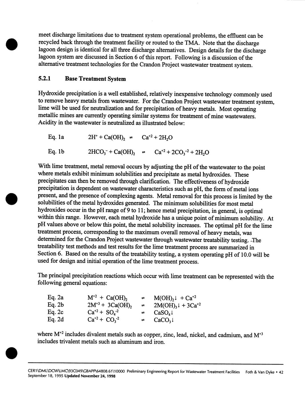 Preliminary engineering report for wastewater treatment facilities for ...