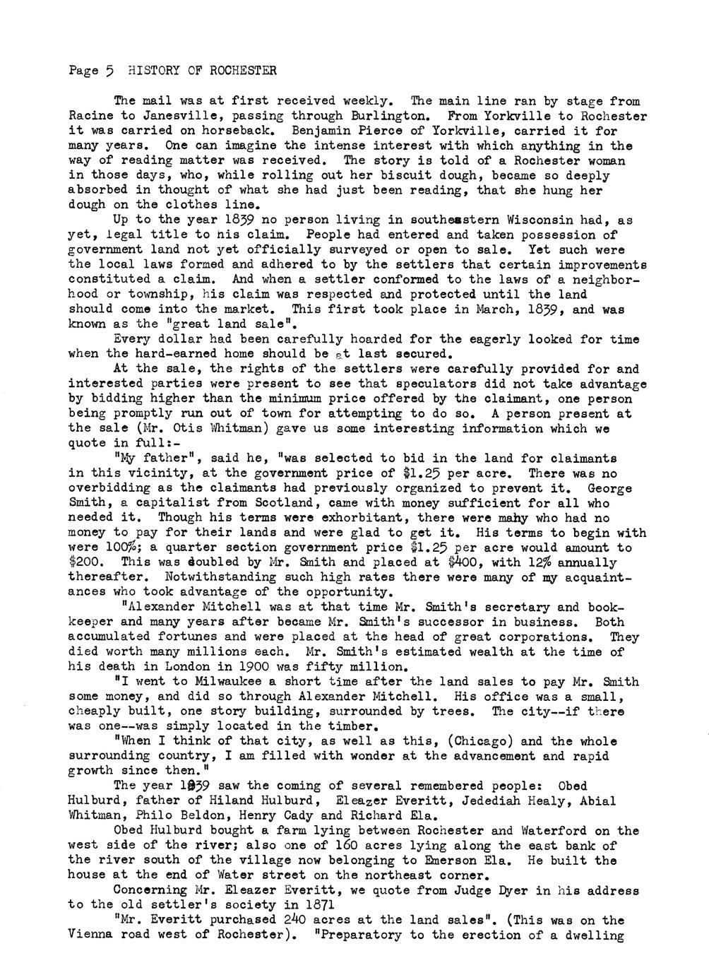 The early history of Rochester, Wisconsin - Full view - UWDC - UW ...