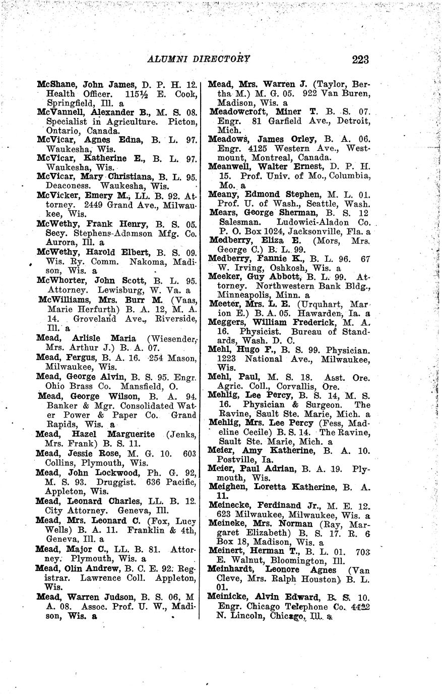 The University of Wisconsin alumni directory, 1849-1919 - Full view ...