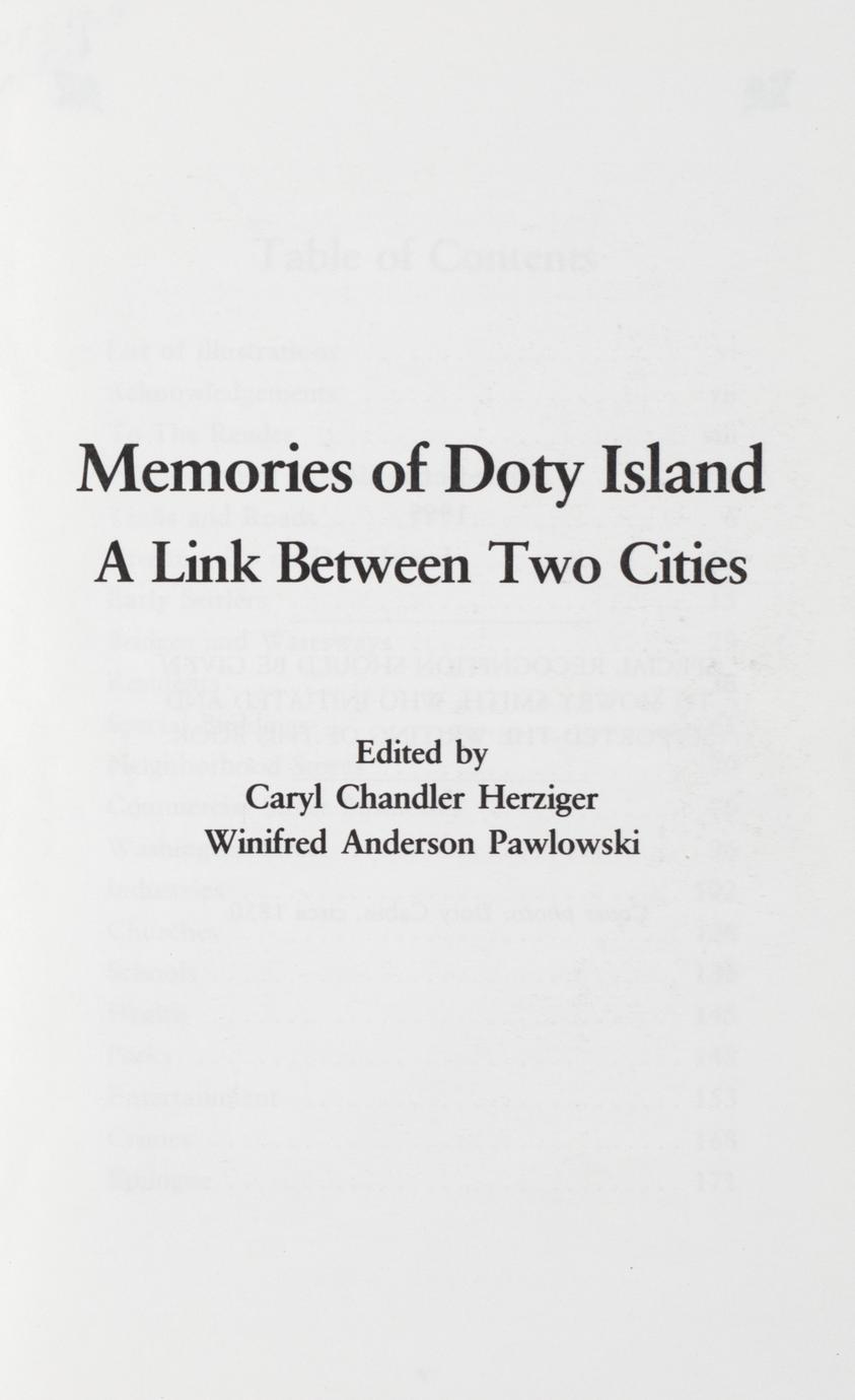 Memories of Doty Island : a link between two cities - Full view - UWDC ...
