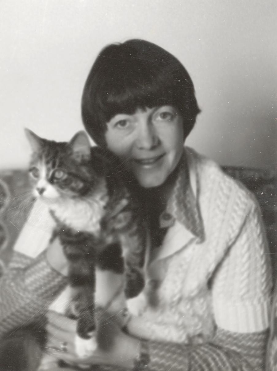 ‎Phyllis Green with cat - UWDC - UW-Madison Libraries