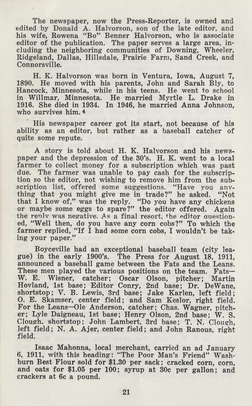 Panorama of progress : the history of Boyceville, Wisconsin 1860-1960 ...