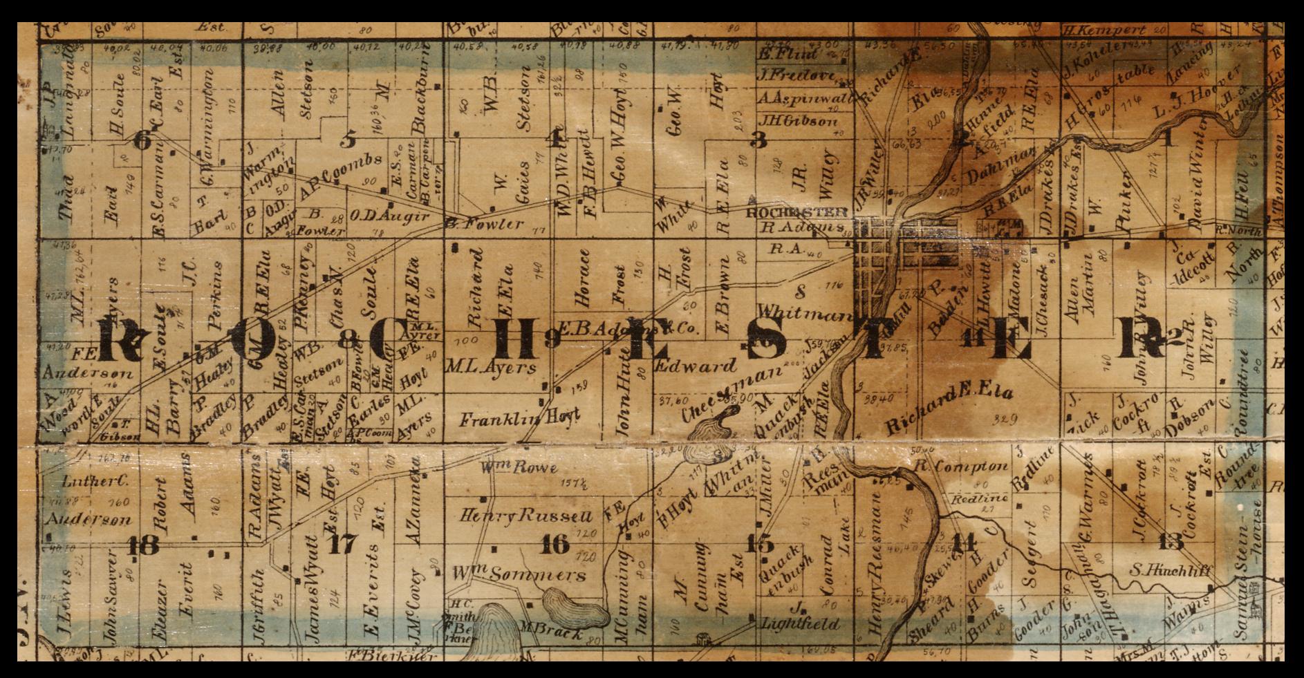 Detail of map of Racine & Kenosha counties, Wisconsin. 1873] - UWDC ...