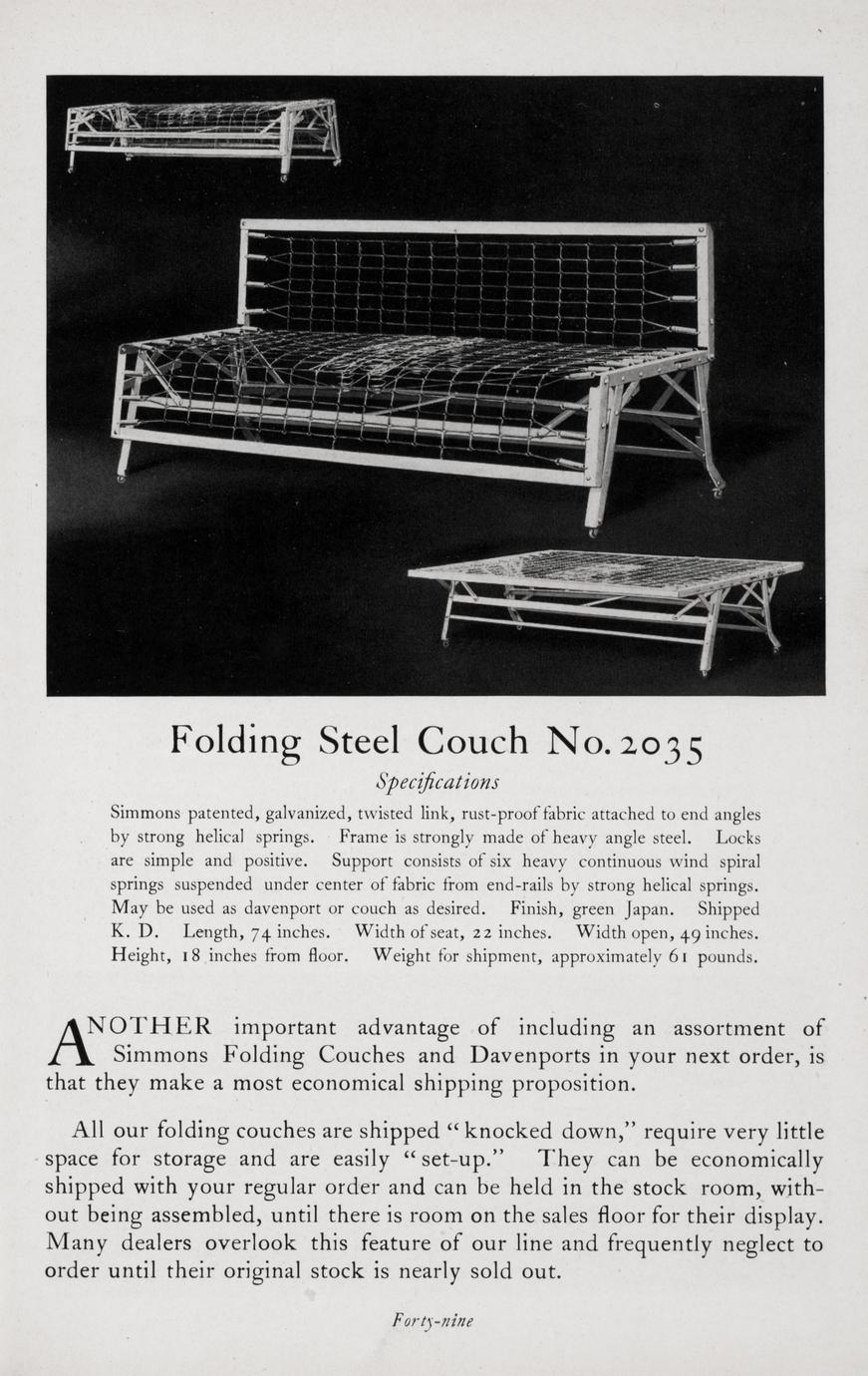 Simmons metal beds & springs - Full view - UWDC - UW-Madison Libraries