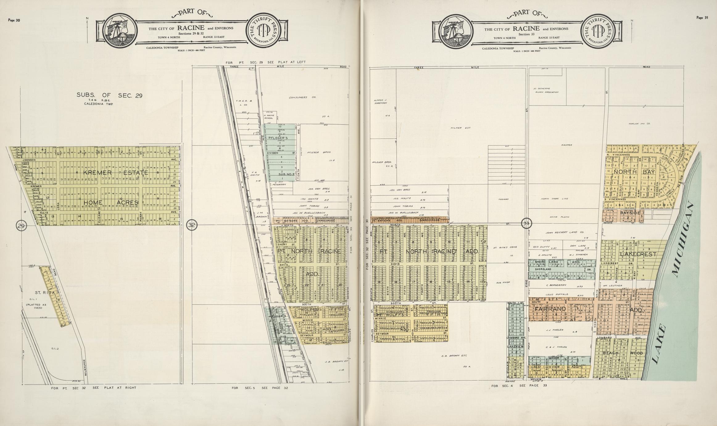 Atlas and plat book of Racine County Wisconsin : compiled from surveys ...