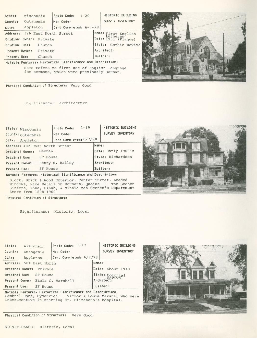 Historic building survey, Appleton, WI - Full view - UWDC - UW-Madison ...