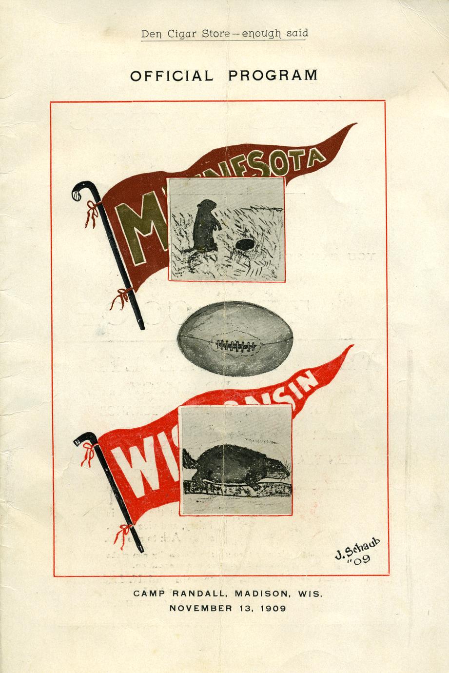 ‎Wisconsin-Minnesota football program, 1909 - UWDC - UW-Madison Libraries