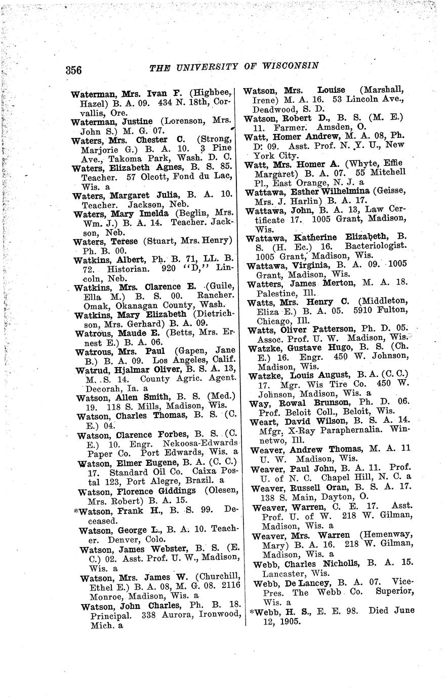 The University of Wisconsin alumni directory, 1849-1919 - Full view ...