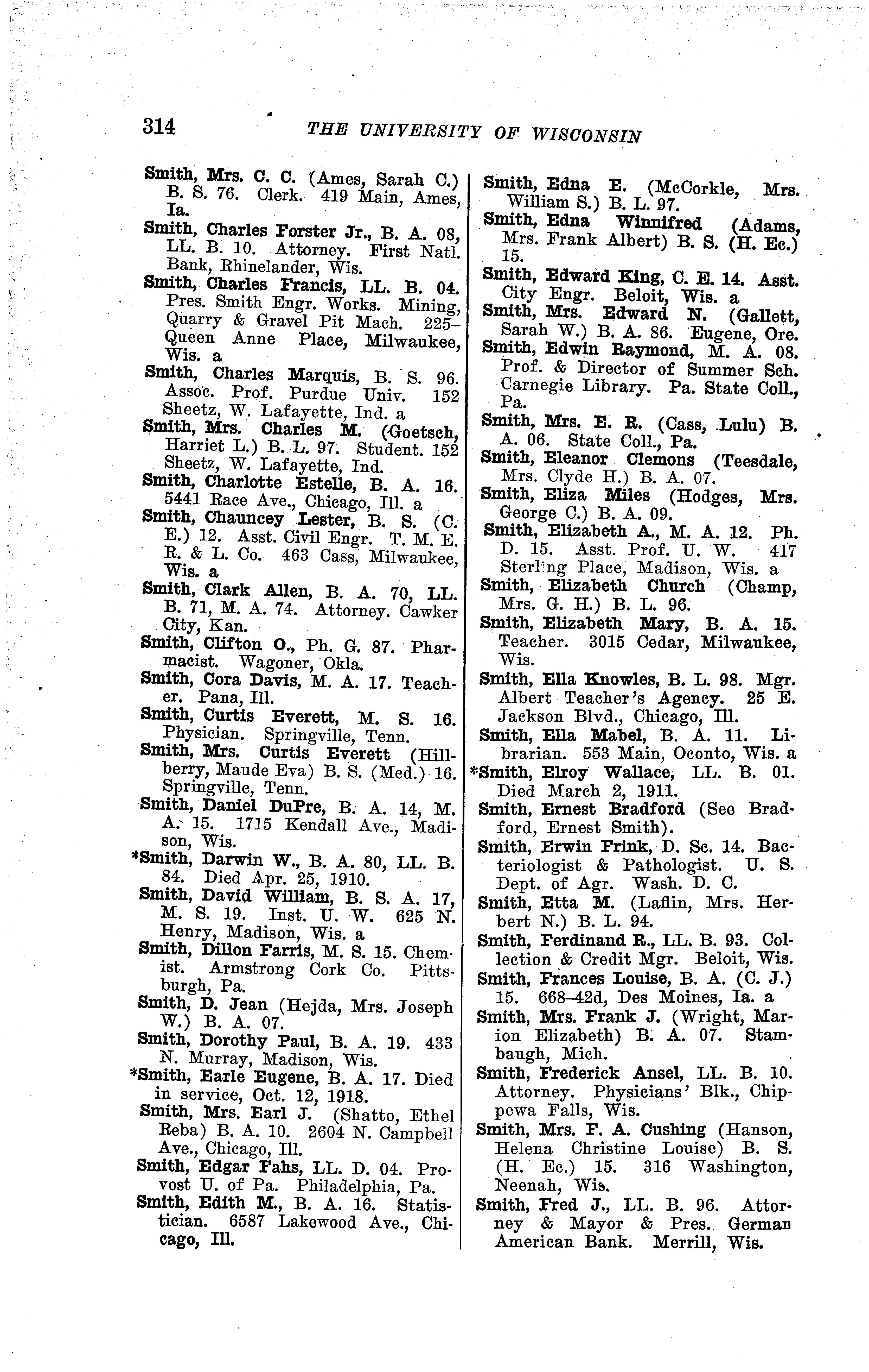 The University of Wisconsin alumni directory, 1849-1919 - Full view ...