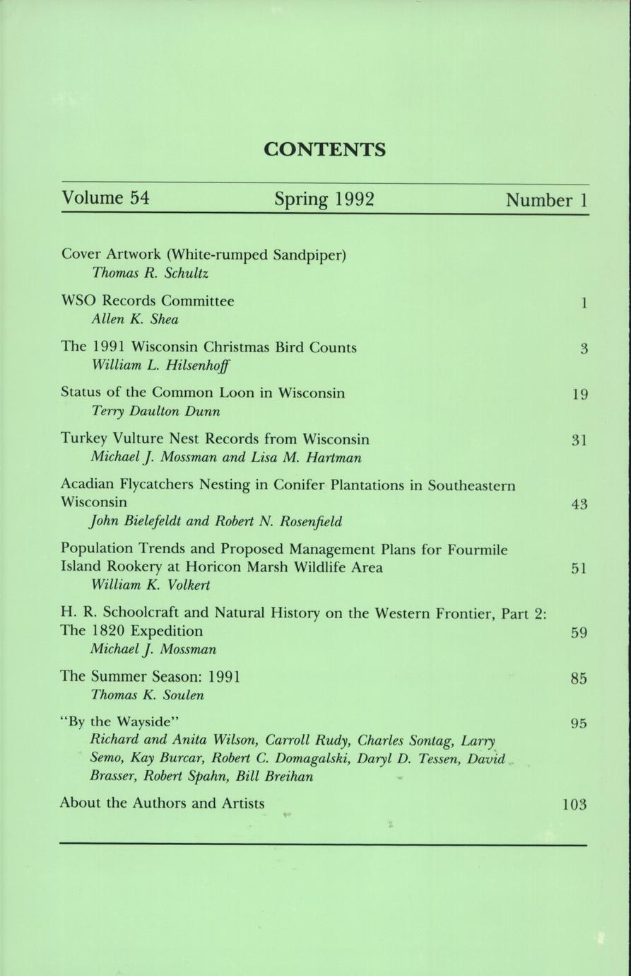 The passenger pigeon Vol. 54, No. 1 Spring 1992 - Full view - UWDC - UW-Madison Libraries