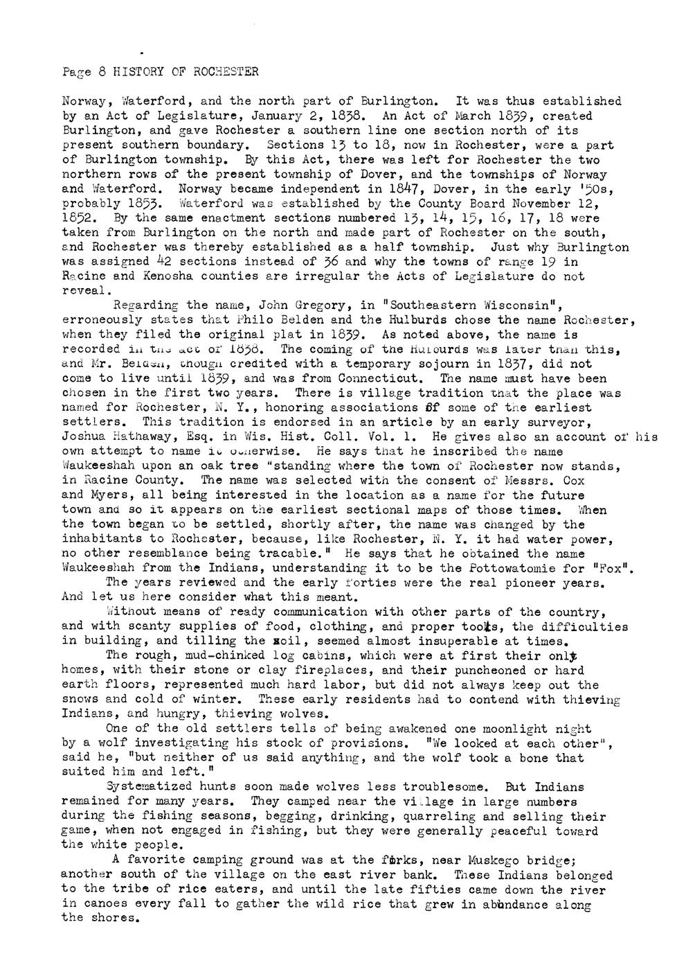 The early history of Rochester, Wisconsin - Full view - UWDC - UW ...