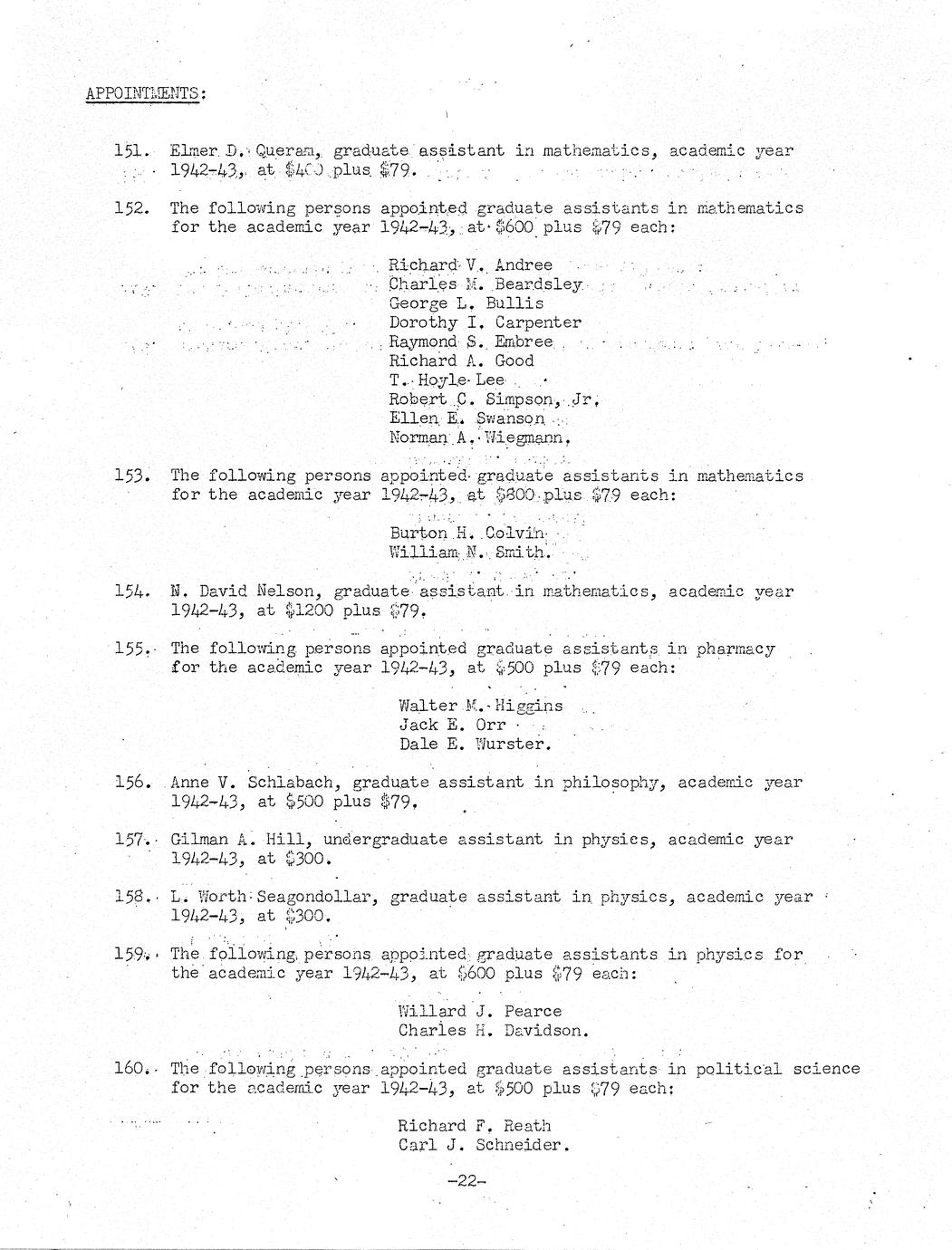Clarence Addison Dykstra (1937-1945) : Minutes of the University of ...