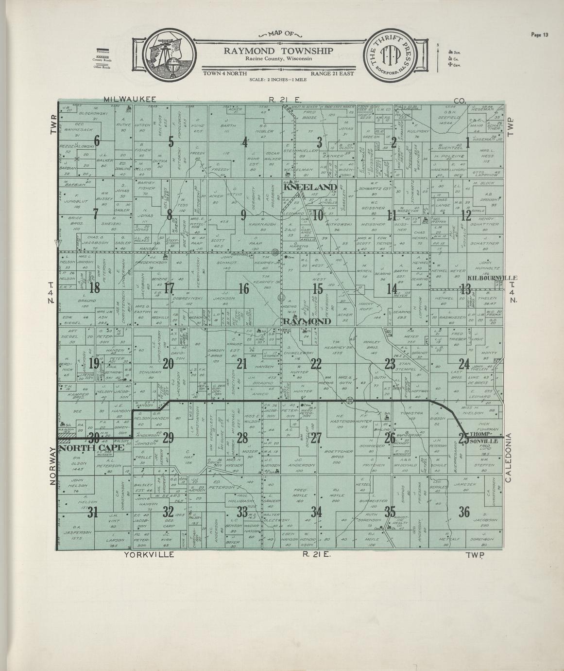Atlas and plat book of Racine County Wisconsin : compiled from surveys ...