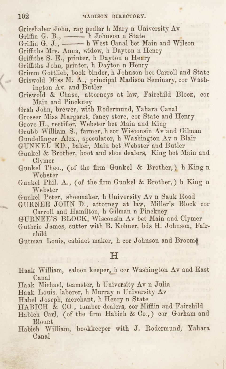 Madison city directory. A city and business directory for 1866 ...