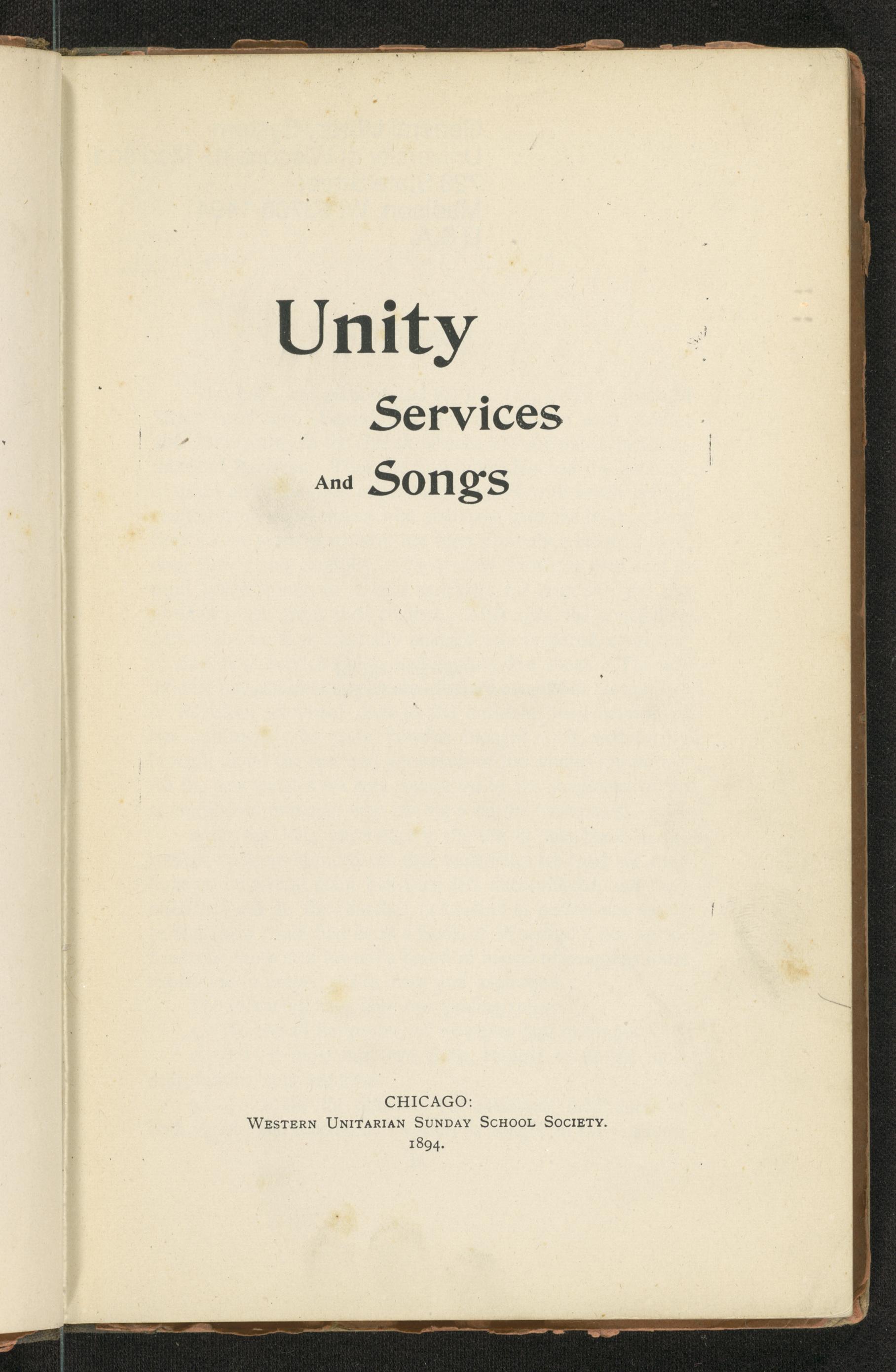 Unity services and songs - Full view - UWDC - UW-Madison Libraries