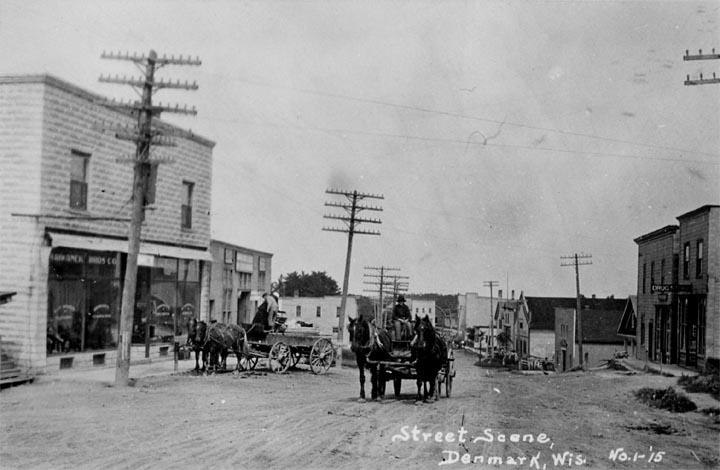 ‎Street scene, Denmark, Wisconsin - UWDC - UW-Madison Libraries