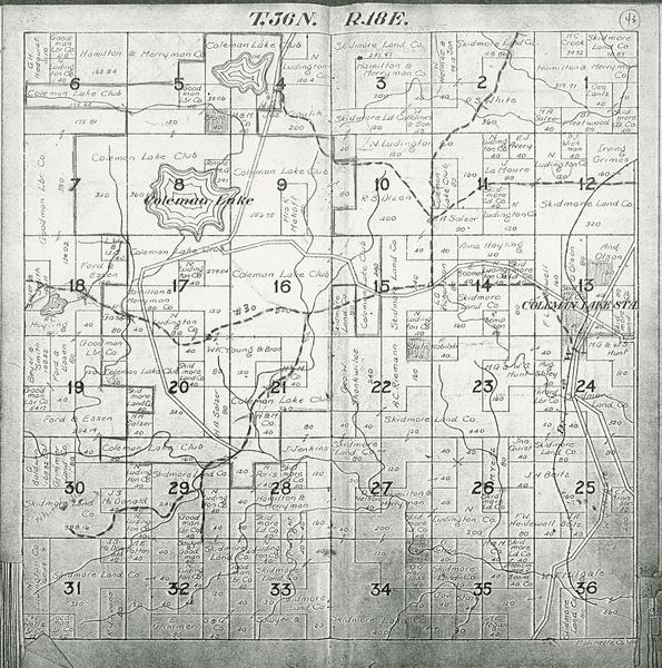 Pocket map with names of owners, Marinette County, Wisconsin, 1920 ...