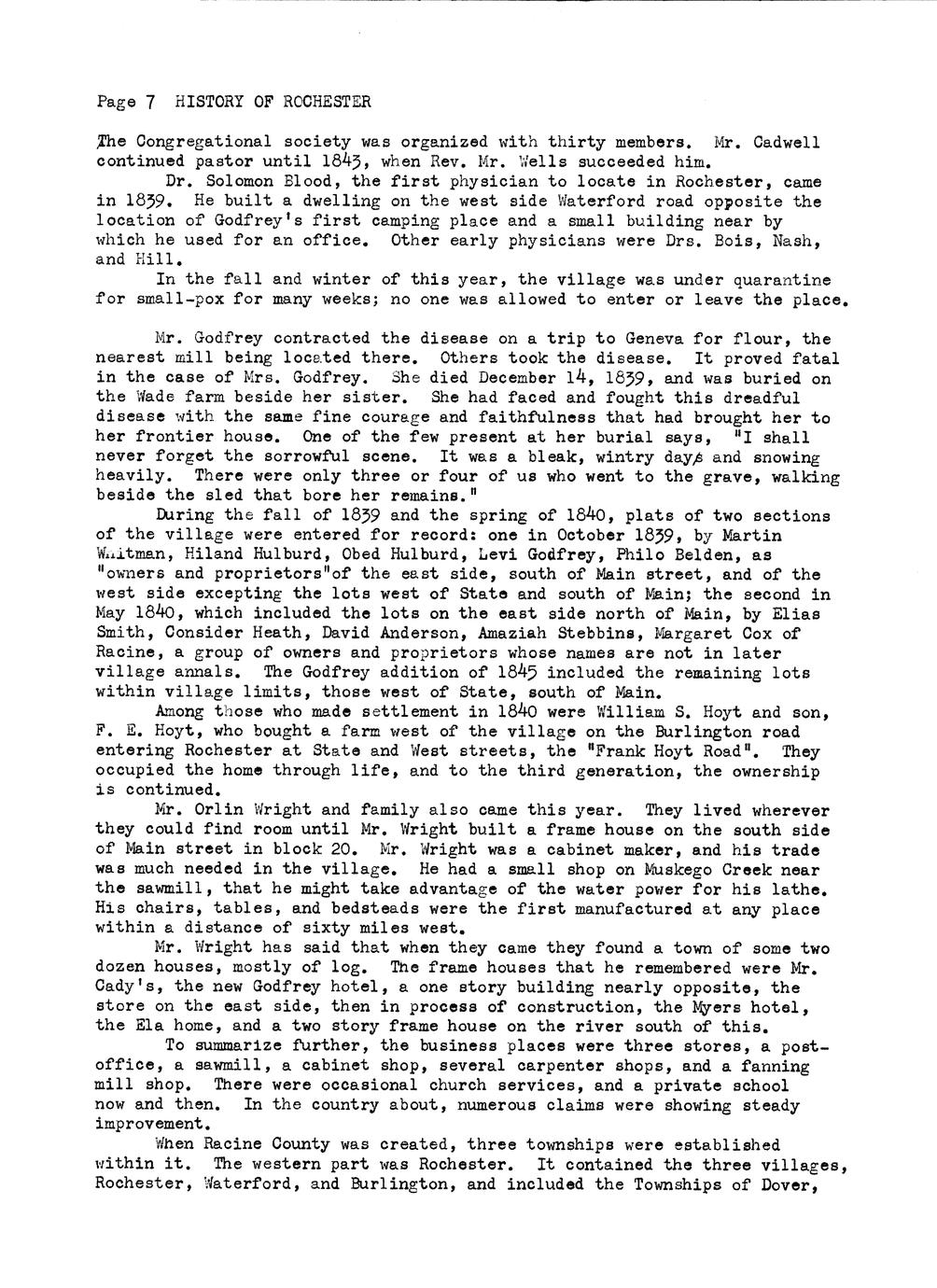 The early history of Rochester, Wisconsin - Full view - UWDC - UW ...