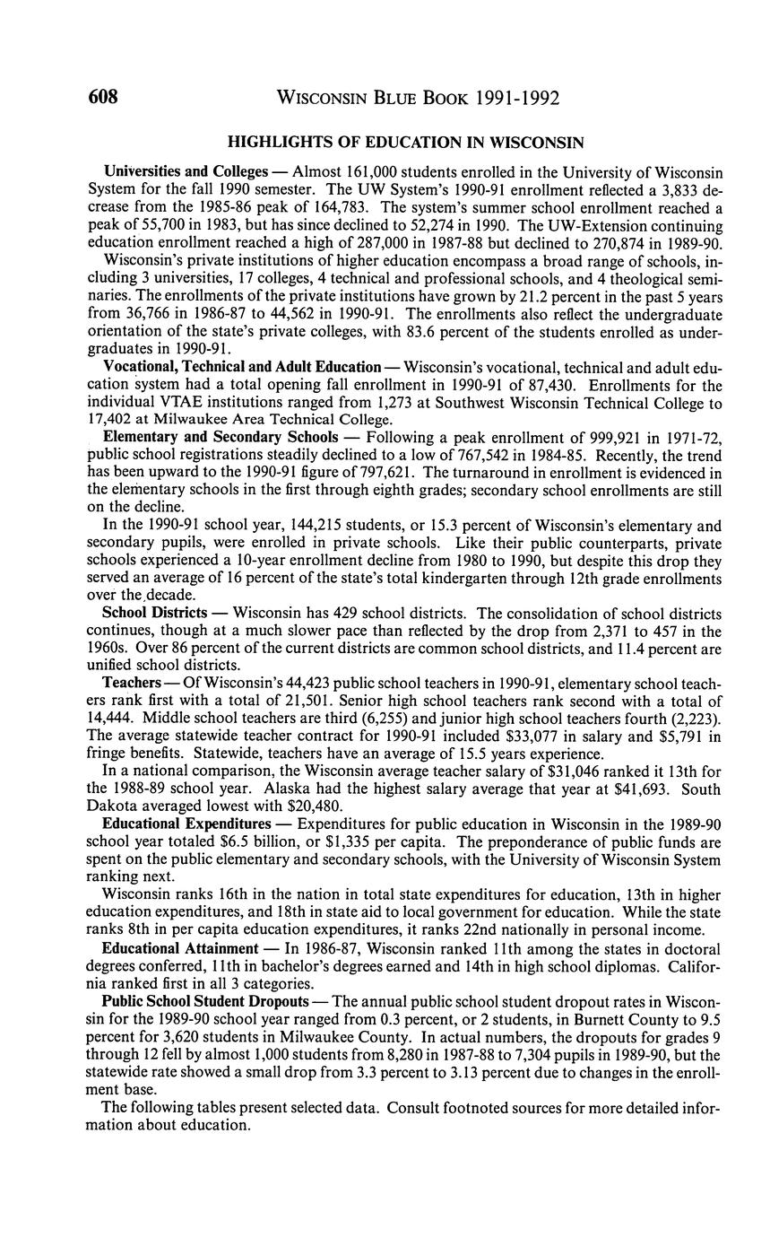 State of Wisconsin Blue Book 1991/1992 - Full view - UWDC - UW-Madison ...