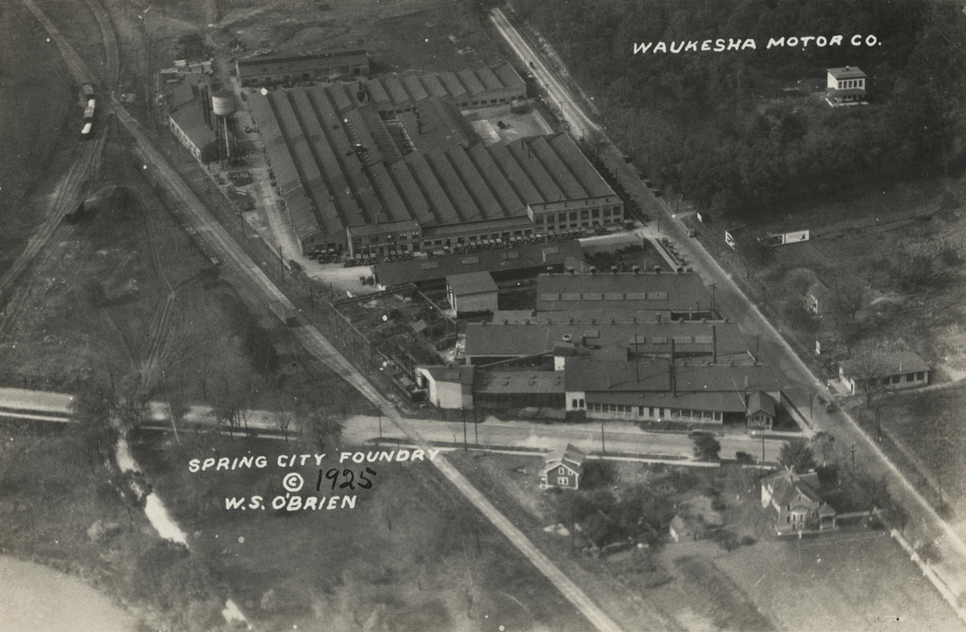 ‎Spring City Foundry, Waukesha, aerial (sepia) - UWDC - UW-Madison ...