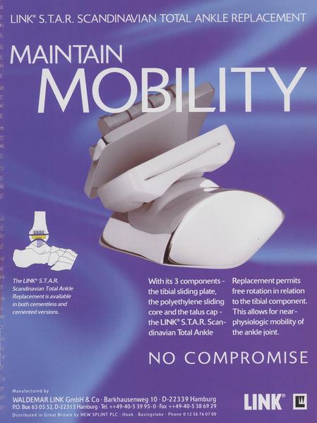 â žs T A R Scandinavian Total Ankle Replacement Advertisement Uwdc