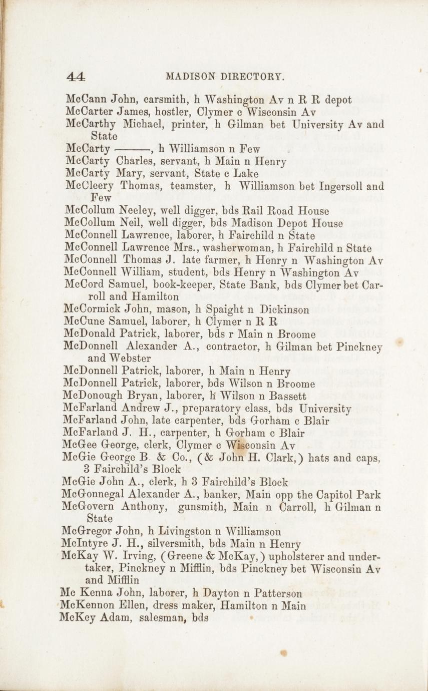 The Madison city directory, and business mirror, containing the names ...