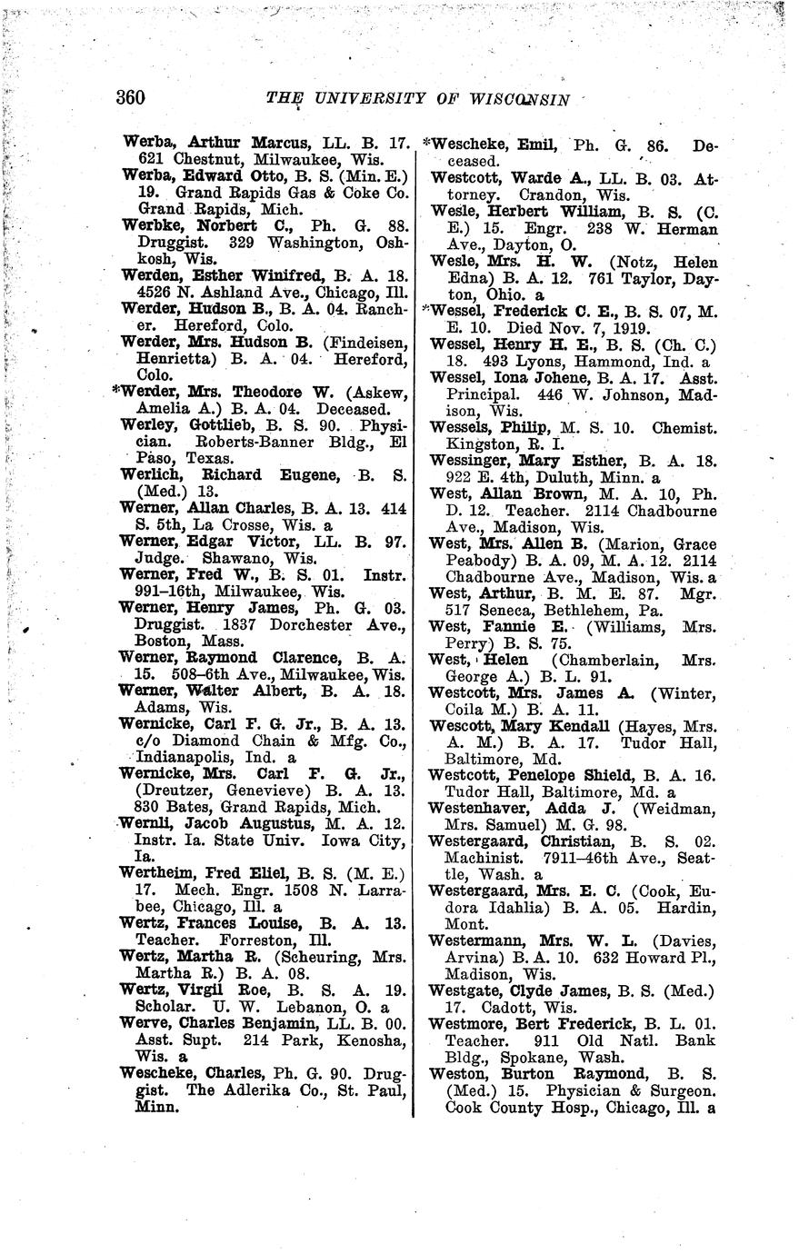 The University of Wisconsin alumni directory, 1849-1919 - Full view ...
