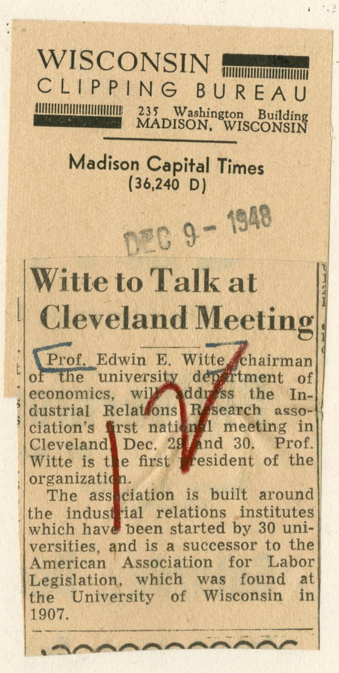 Witte, Edwin E. : economics chairman - Full view - UWDC - UW-Madison ...