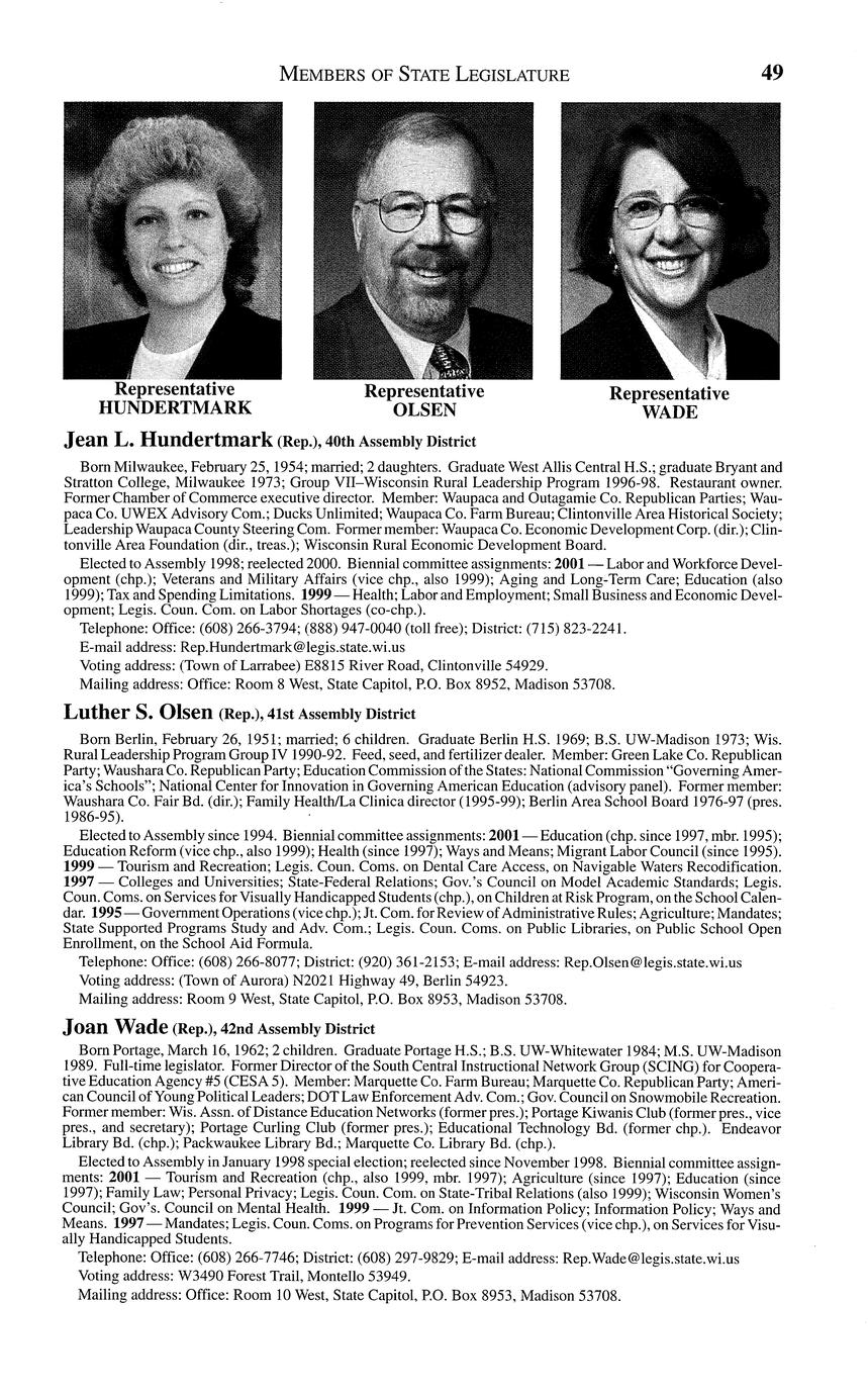 State of Wisconsin Blue Book 2001/2002 - Full view - UWDC - UW-Madison ...